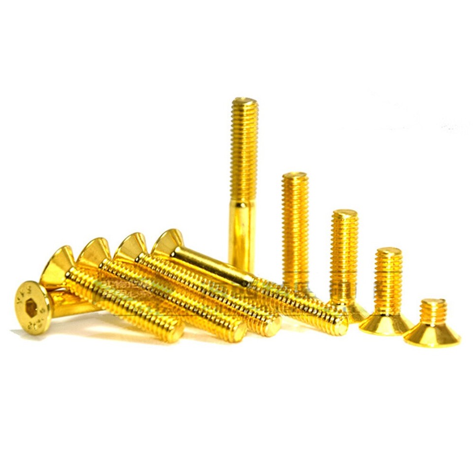 M2 M2.5 M3 M4 M5 Senkkopfschrauben Innensechskant Schrauben DIN912Gold ...