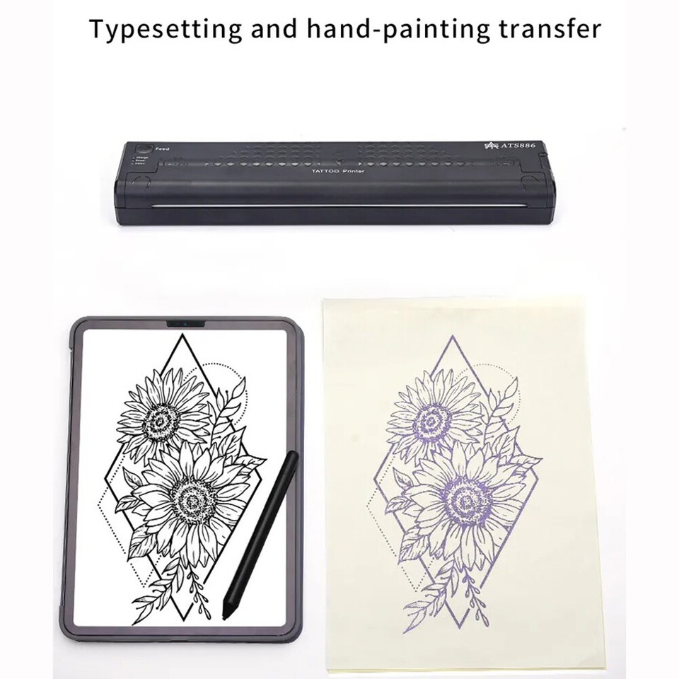 USB Portable Rechargeable Tattoo Transfer Stencil Machine Thermal ...