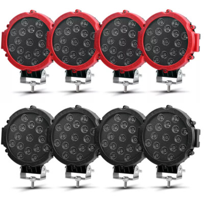 2/4PK 7"inch Round LED Work Light Bar Pods Driving Fog Headlight Truck ...