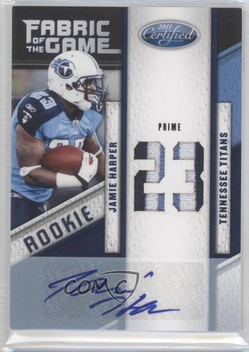 2011 Certified Die-Cut Jersey Number Prime Signatures /25 Jamie Harper ...