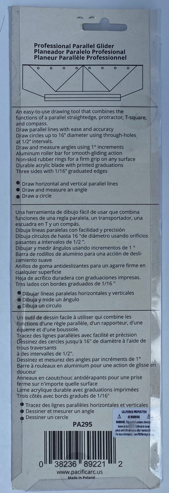 Professional Parallel Glider Rolling Ruler 10" PA295 by Pacific Arc | eBay