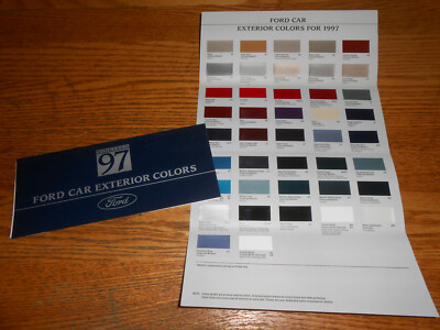 1997 FORD EXTERIOR COLORS / PAINT CHIPS BROCHURE '97 MUSTANG T-BIRD ...