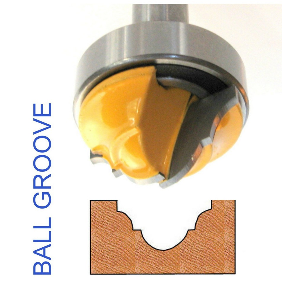 1pc 1/2 SH Top Bearing Classical Groove Bead & Cove Ball End Router Bit ...
