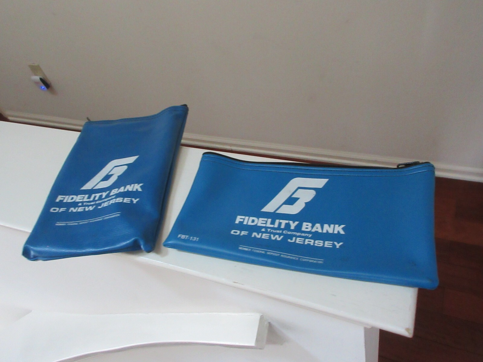 Bank Bags (2)Fidelity Bank and Trust Comp. of New Jersey 101/2"X5" / 91 ...