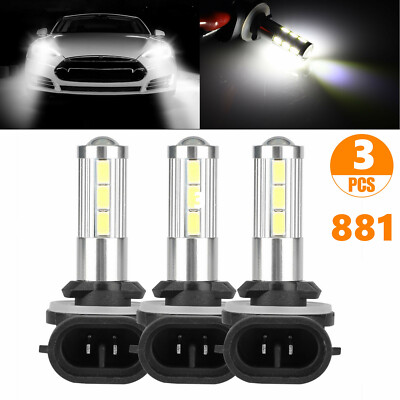 3x 881 LED Fog Driving DRL Light Bulbs 881L 881X 889 894 896 6000K ...