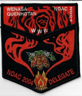 Boy Scout OA 23 Wenasa Quenhotan Lodge 2004 NOAC Delegate Flap Set | eBay