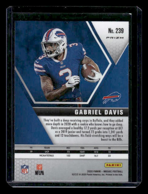 2020 Panini Mosaic #239 Gabriel Davis Rookie RC RED Buffalo Bills | eBay