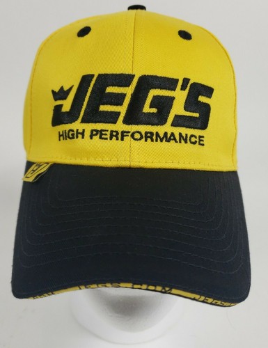 JEGS High Performance Auto Parts Yellow & Black Strapback Ball Cap Hat ...