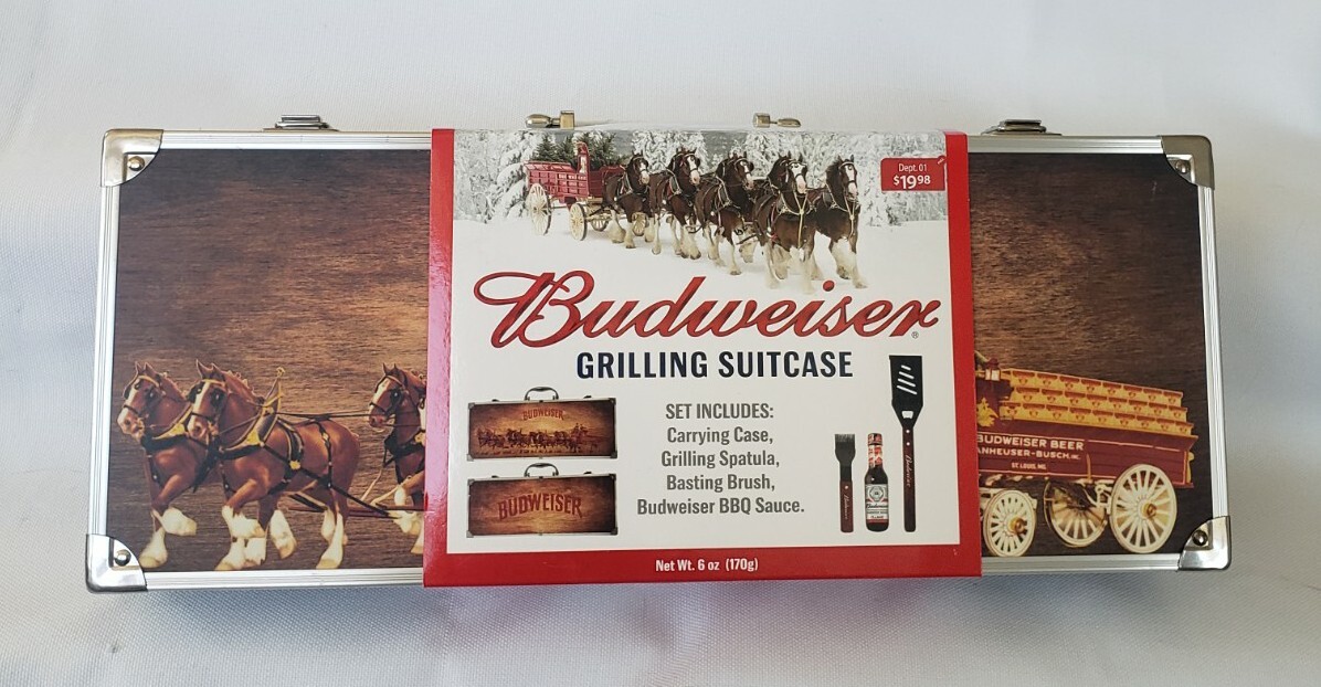 Budweiser Clydesdales Grilling Suitcase 4 Piece BBQ Gift Set, 2019 | eBay