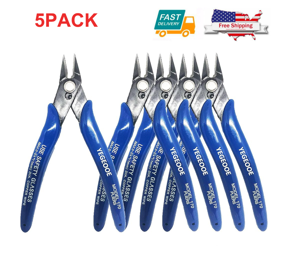 5/10PCS Electrical Wire Cable Cutter Cutting Plier Side Snips Flush ...