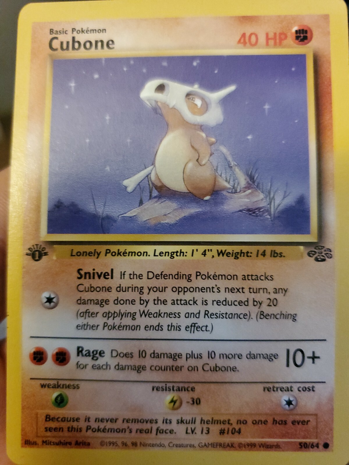 CUBONE - 50/64 - 1st Edition Jungle - Common - Pokemon Card Near Mint ...