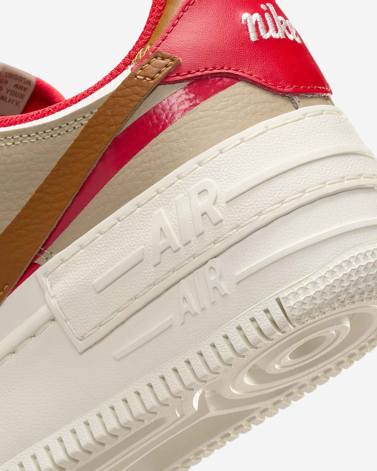 HQ3400-030 Nike Air Force 1 Shadow Phantom Fire Red Khaki Light (Women ...