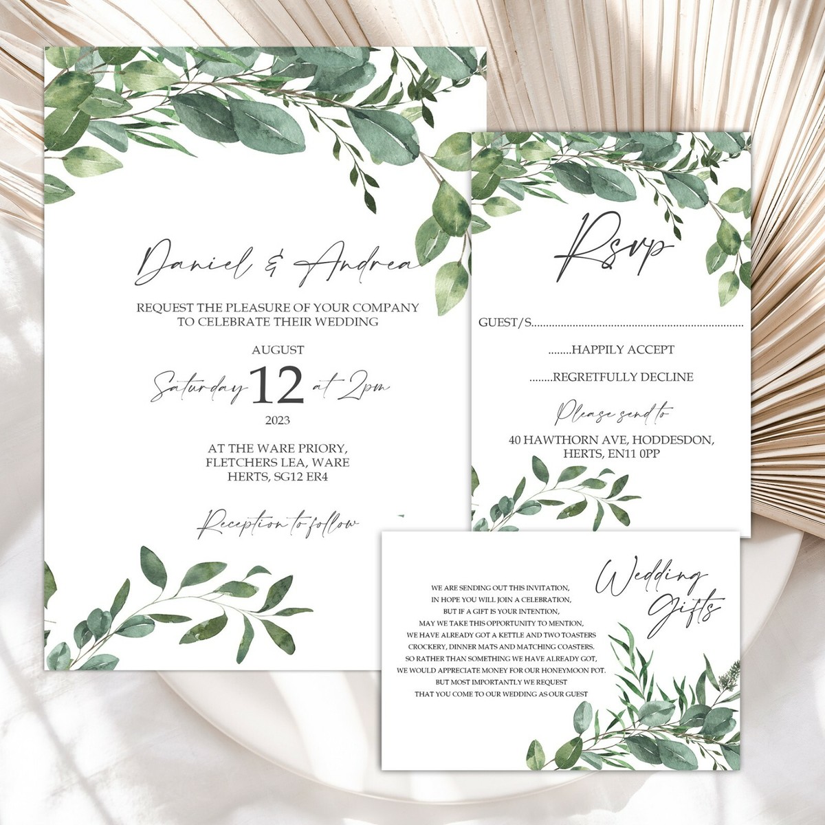Printed Invitations With Greenery DIY Wedding Invitations: How To Make