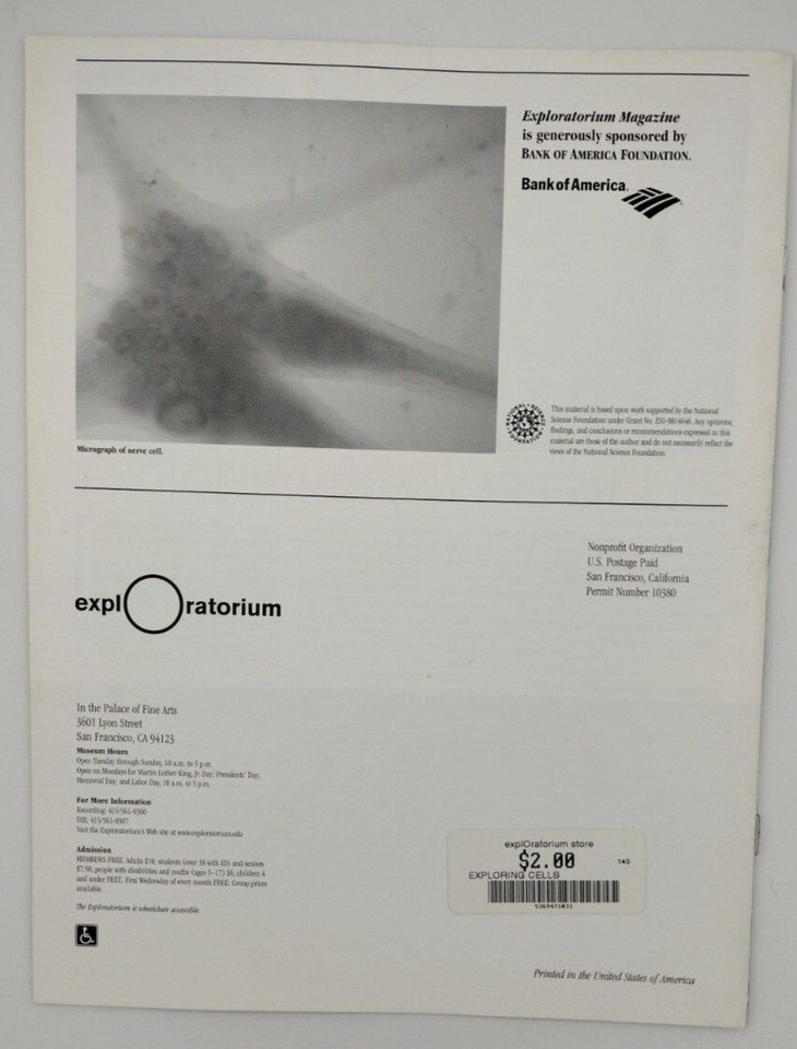 Exploratorium Magazine "Cells" Winter 2002-3 with the original included POSTER! | eBay