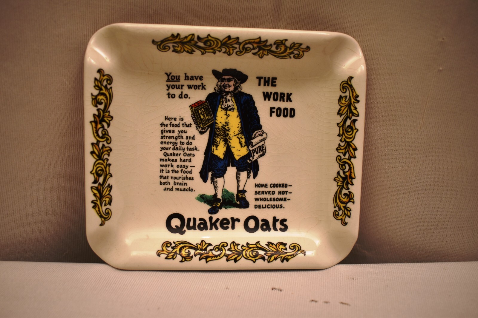 Vintage Quaker Oats Advertising Ashtray Porcelain Lord Nelson Pottery ...