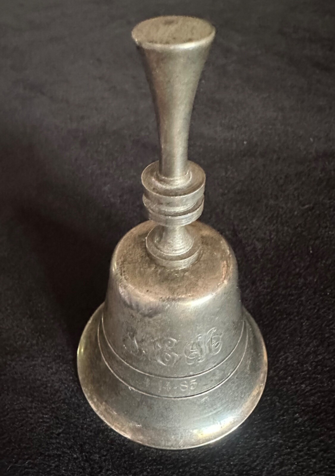Vtg Art Deco Sterling? Silver plate? Table Dinner Bell Inscribed PEM 4 ...