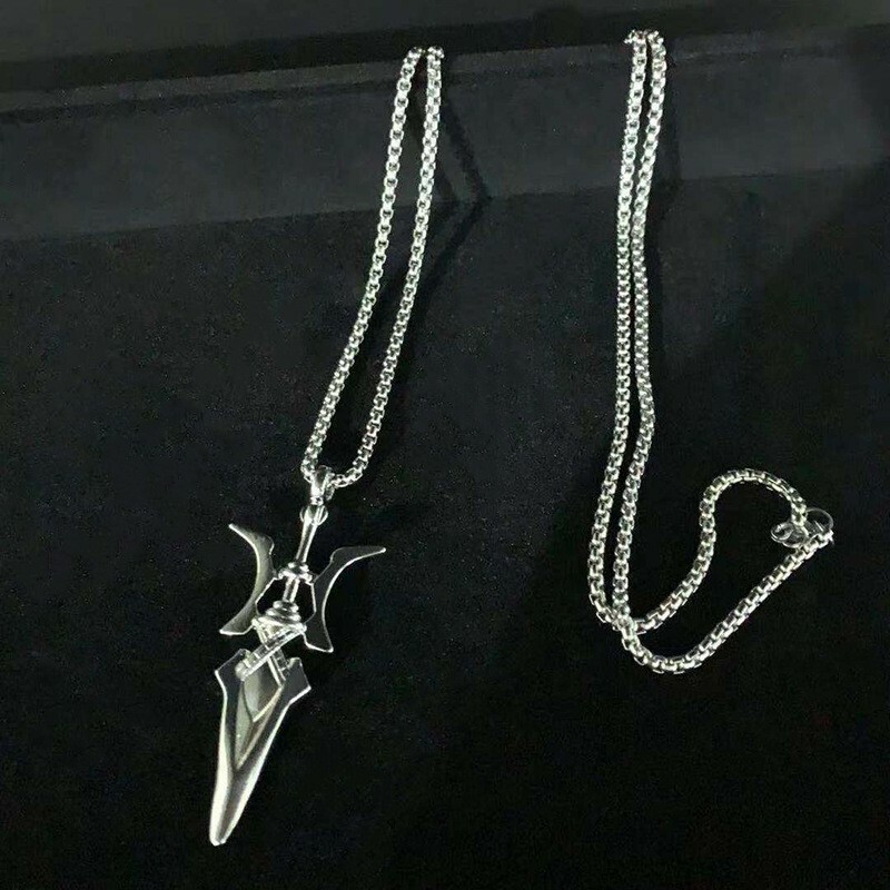 MEN Stainless Steel Retro Halberd Cold Weapon Style Pendant Necklace ...