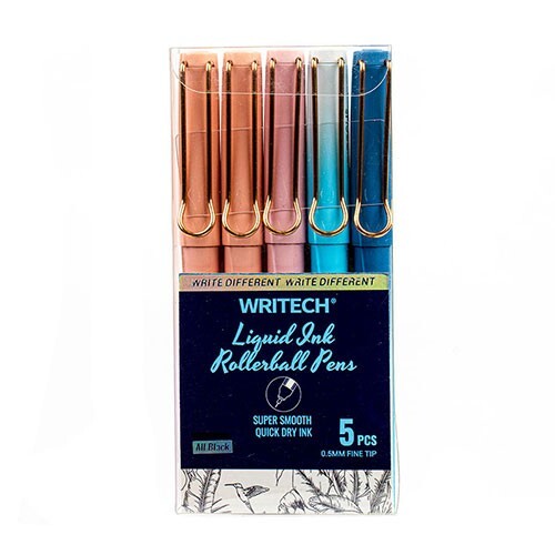 WRITECH Gradient Barrel Liquid Ink Rollerball Stick Pen 5/Pk School ...