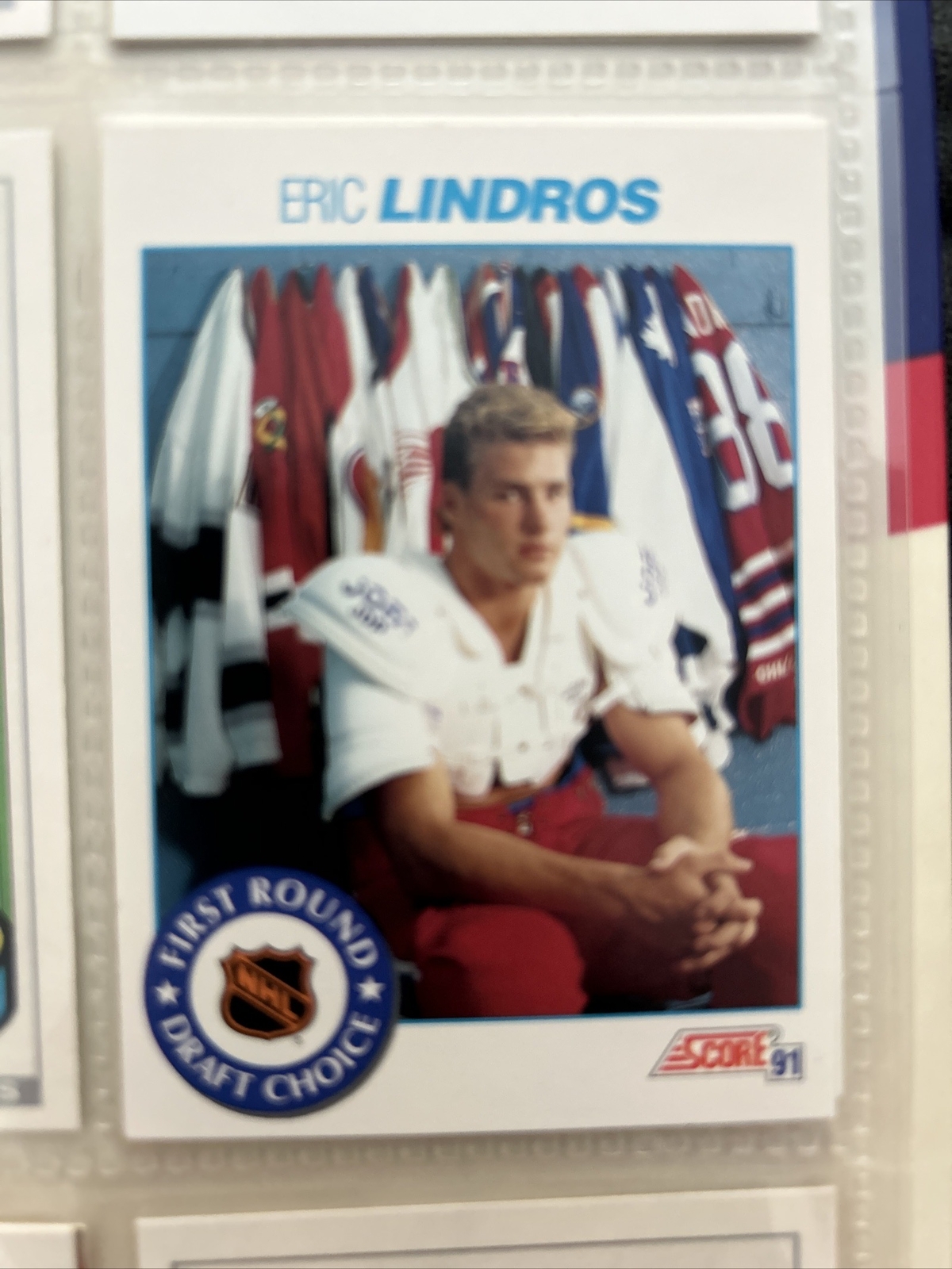 1991 Eric lindros rookie Hockey card First Round Draft Choice Mint ...