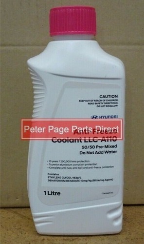 Genuine Hyundai Coolant Antifreeze Pre Mix 1 Litre Pink | eBay