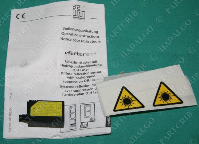 IFM, OJ5054, 0J5054, Efector Photoelectric Diffuse Sensor OJHLFPKG/SO ...