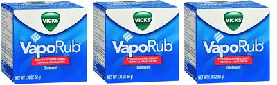 Vicks VapoRub Original Cough Suppressant, Topical Analgesic Ointment 50 ...