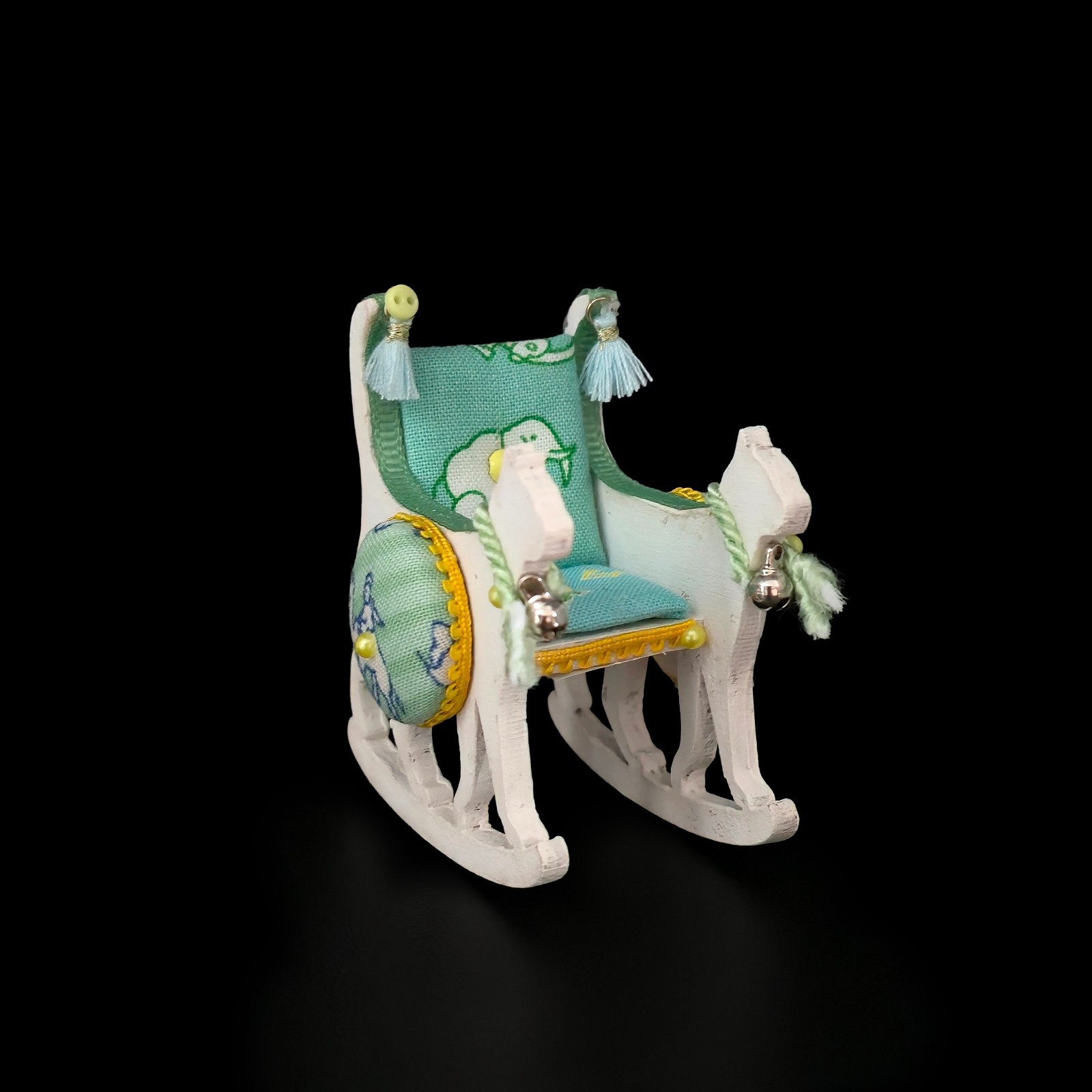 Miniature Dollhouse June Sprigg Tooley Cat Shaped Upholstered Wood ...