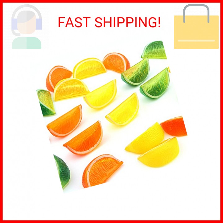 CCINEE 24PCS Artificial Lemon Blocks,Realistic Fake Lemon Lime Wedge ...