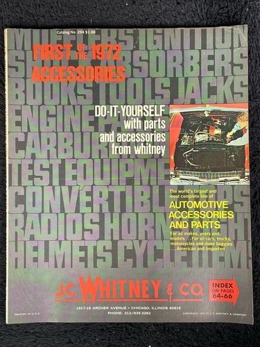 1971 J. C. Whitney Automotive Parts & Accessories Catalog #294 Vintage ...