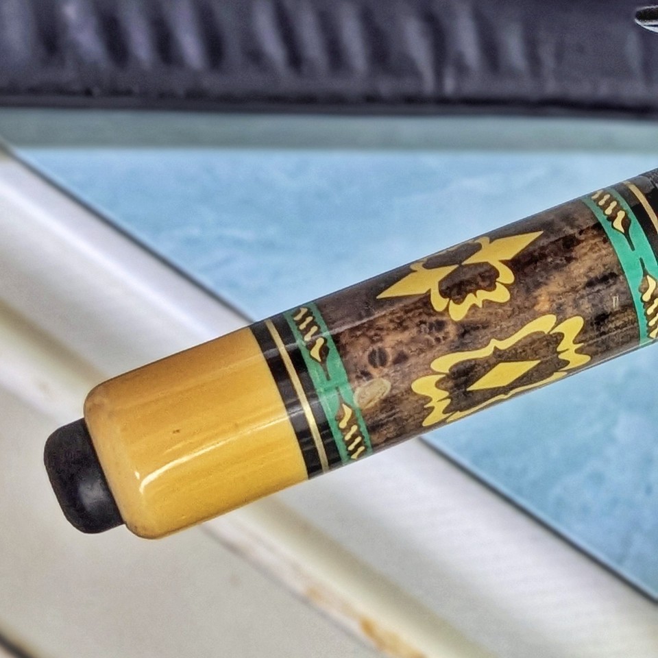 Vintage ADAM Billiard Pool Cue Butt + Case - Lovely Inlay Design | eBay