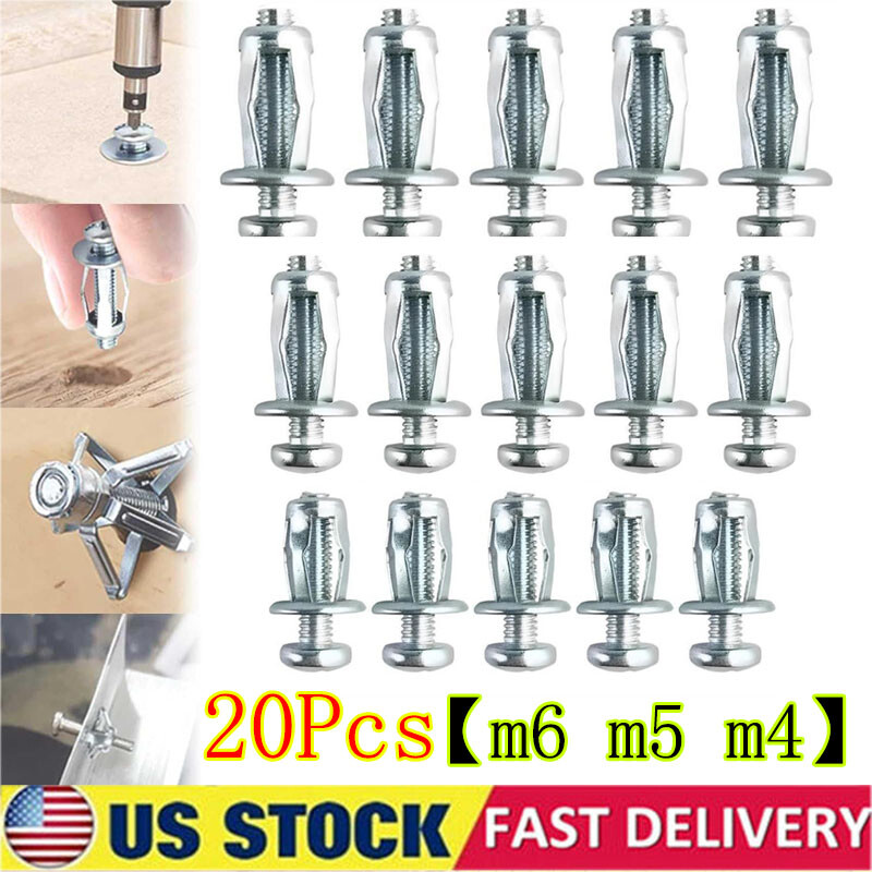 20pcs Expansion Screw Petal Nut,Petal Shape Metal Nut with Screws ,US ...