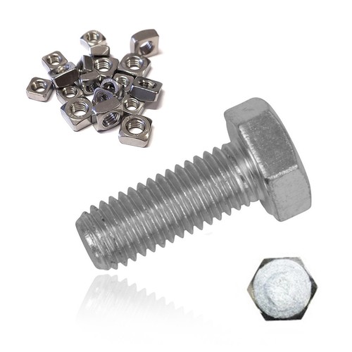 10x Sechskantschrauben + Vierkantmuttern M12x25 Edelstahl A2 Vollgew ...