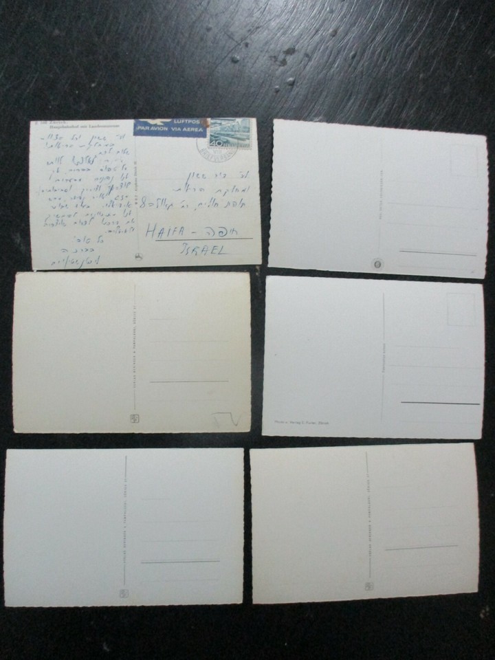 6 x vintage post cards : Zurich, different sites, Switzerland, 50's and ...