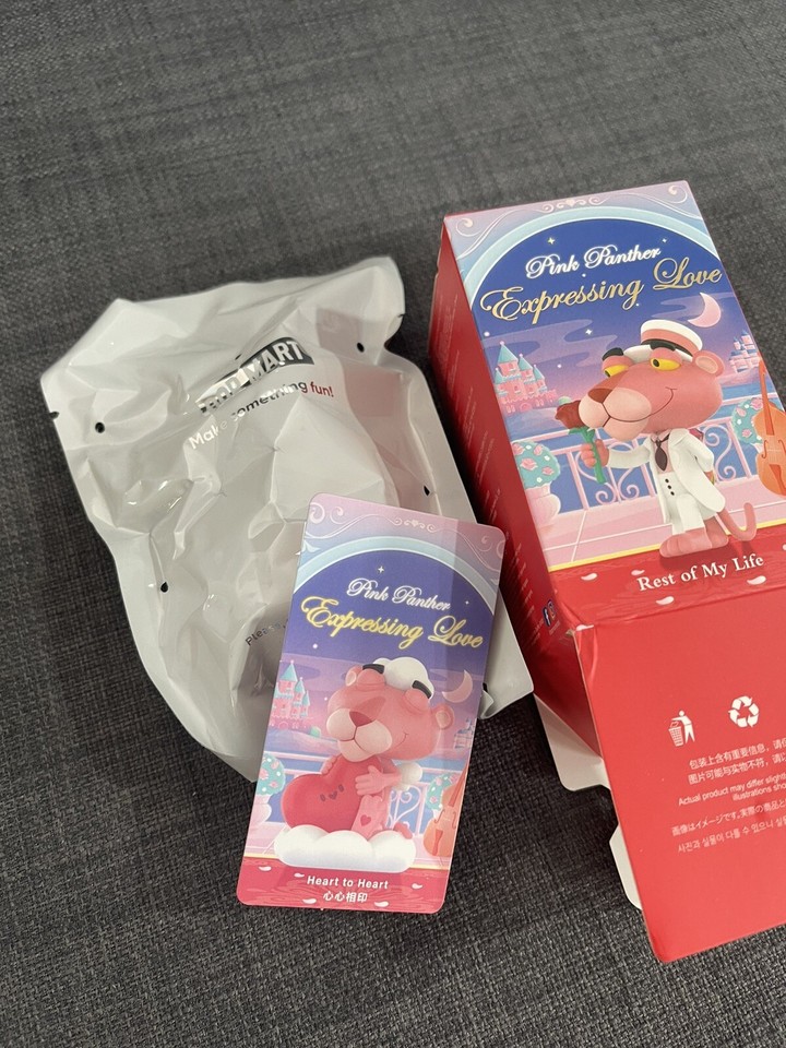 POP MART Pink Panther Expressing Love Heart To Heart Figure Valentine’s ...