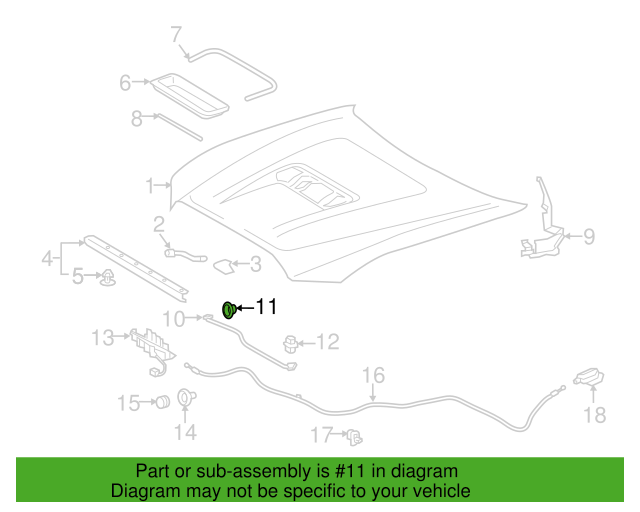 GENUINE TOYOTA COROLLA TACOMA PRIUS V ECHO HOOD SUPPORT ROD GROMMET ...