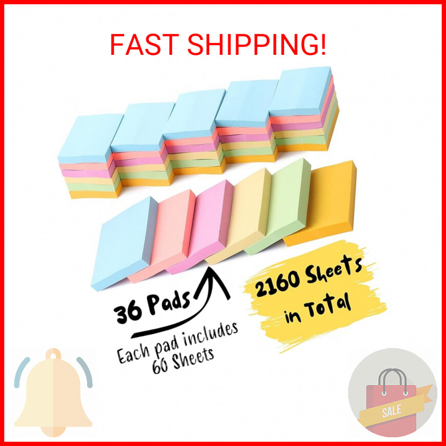 Mr. Pen- Sticky Notes, 1.5”x2”, 2160 Sheets, Pastel Sticky Notes, Small ...