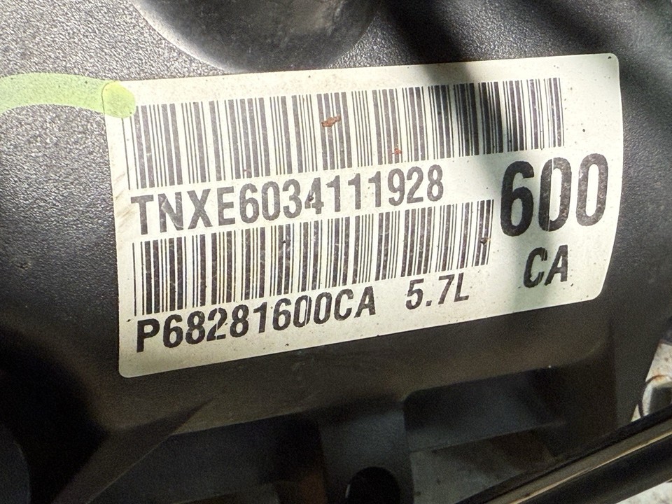 2019 - 2024 RAM 1500 5.7L ENGINE MOTOR ASSEMBLY VIN T 8TH DIGIT OEM ...