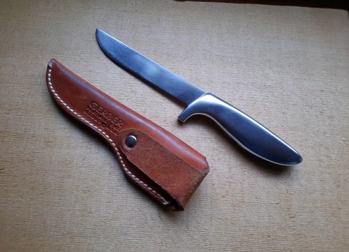 Vintage Gerber Shorty Hunting Knife with Sheath Near Mint | eBay