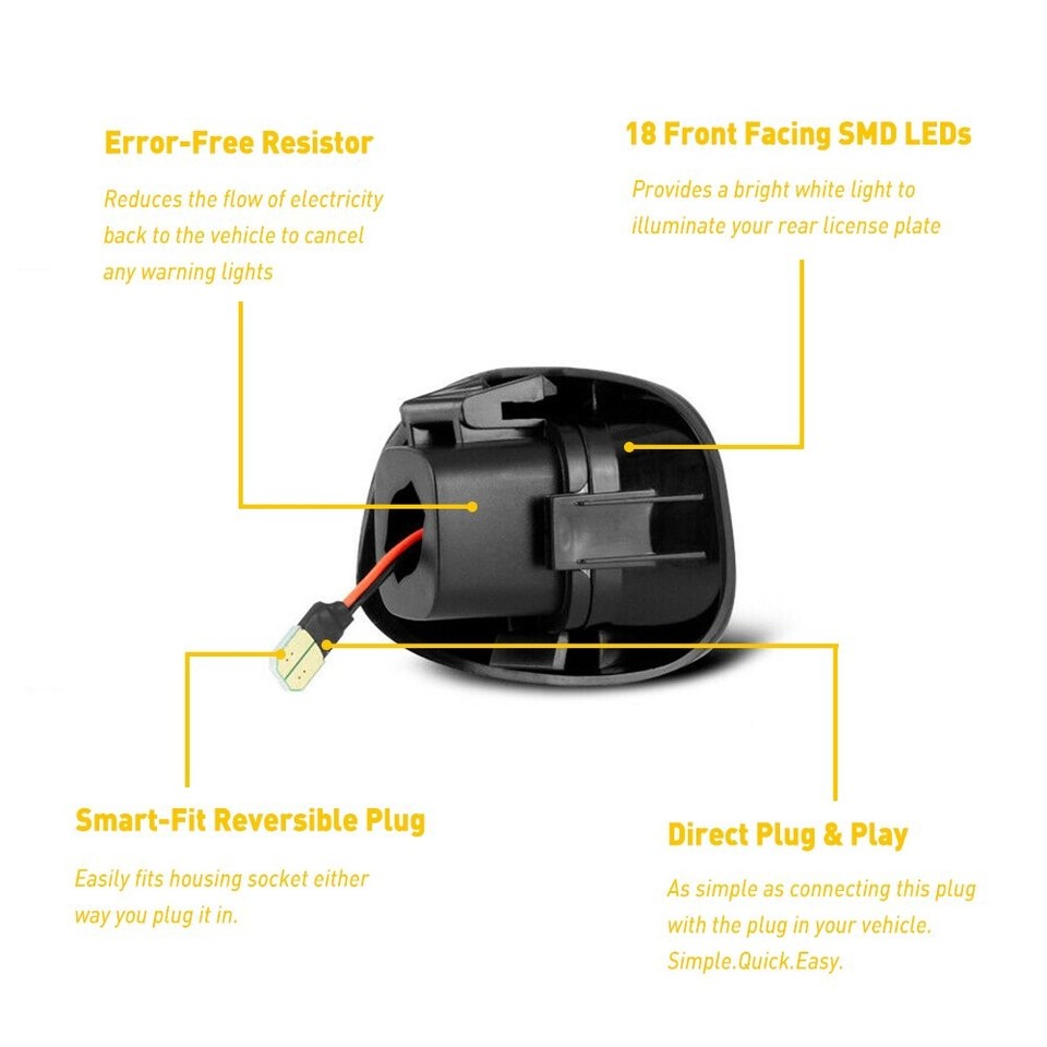 For Chevy S10 GMC Sonoma Blazer Jimmy SMD LED License Plate Light Tag ...