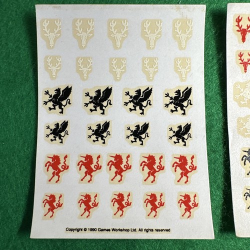 Warhammer Bretonnian Decals Transfers Lot Games Workshop 90s Bretonnia ...
