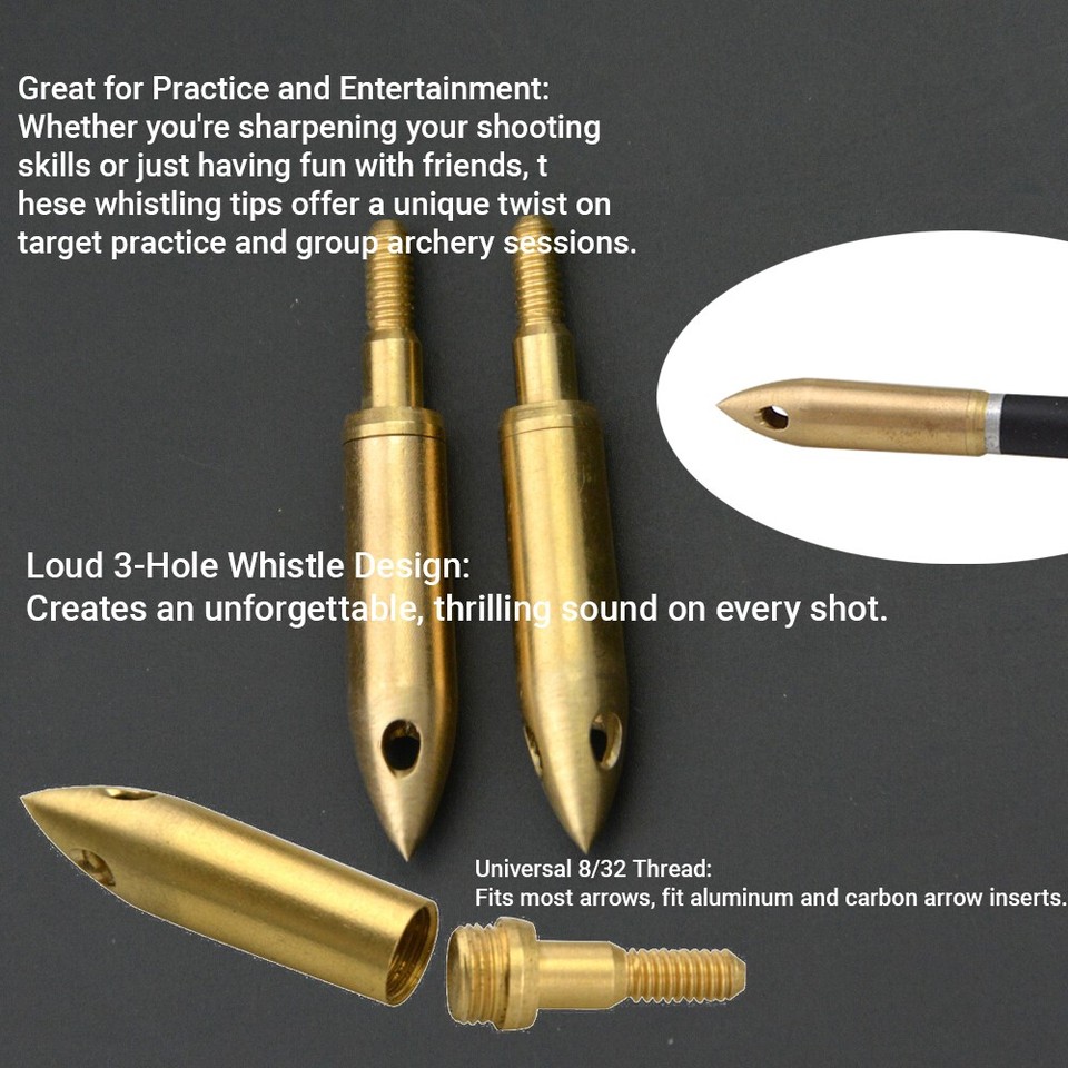 Archery Whistle 125gr Copper Signal Arrowheads Screws Tips Target ...