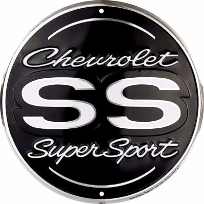 CHEVROLET SS SUPER SPORT EMBOSSED METAL NOVELTY ROUND SIGN | eBay