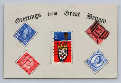 "Greetings from Great Britain" Vintage England Philatelic PC Cover to ...