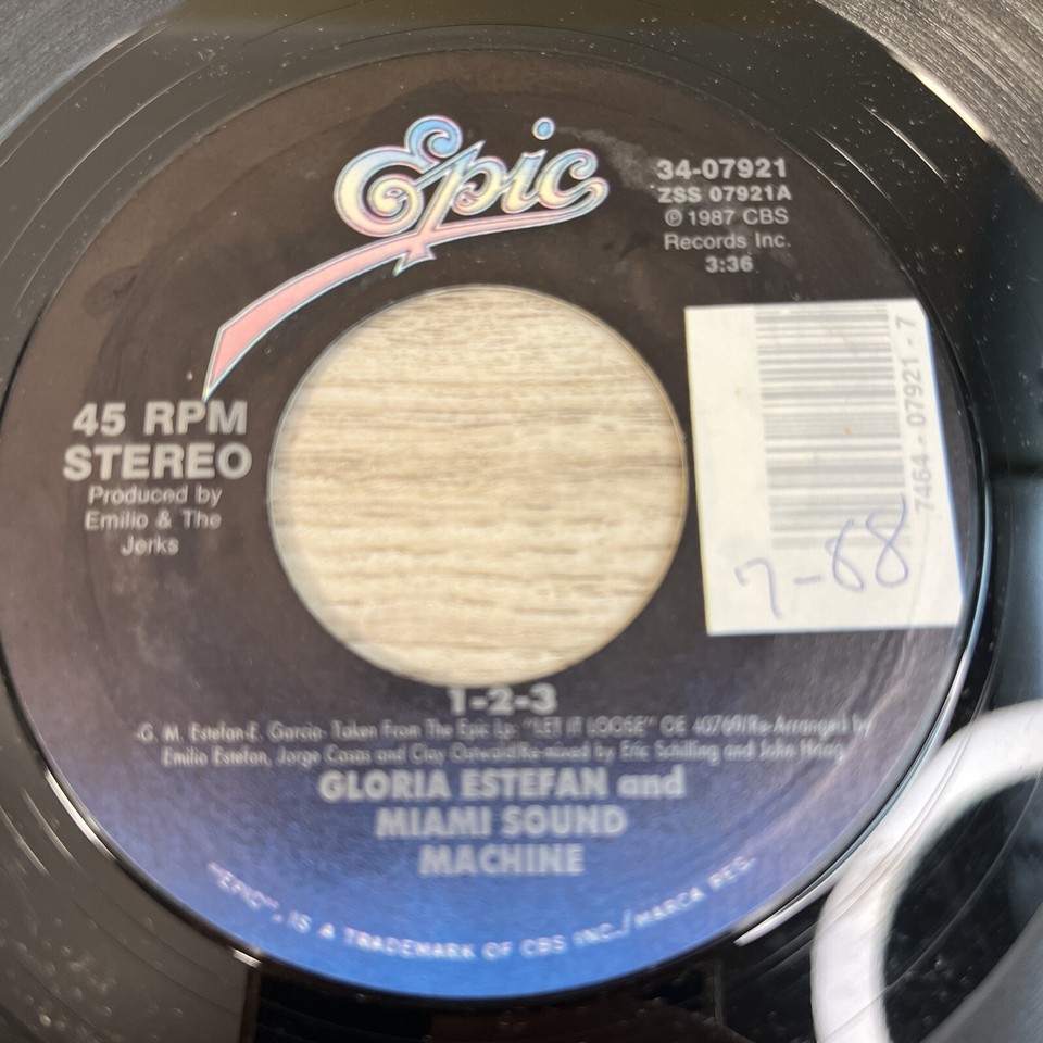 Gloria Estefan & Miami Sound Machine 1-2-3 Vinyl 45rpm 1988 Play Tested ...
