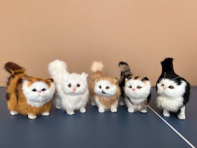 Simulated Cats Animal Model Home Decoration Realistic Mini Stuffed Toy ...