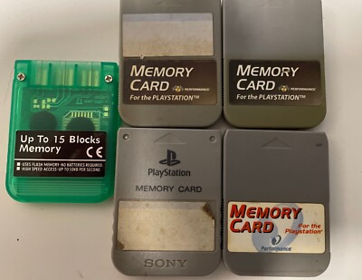 Playstation LOT Official Sony Brand Memory Card discolored Gray color ...