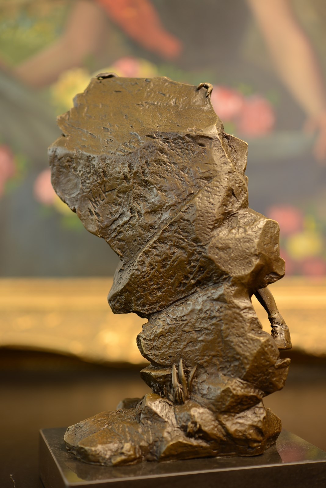Signed Nick Bronze rock climbing Figurine Bronze Statue rock-climber ...