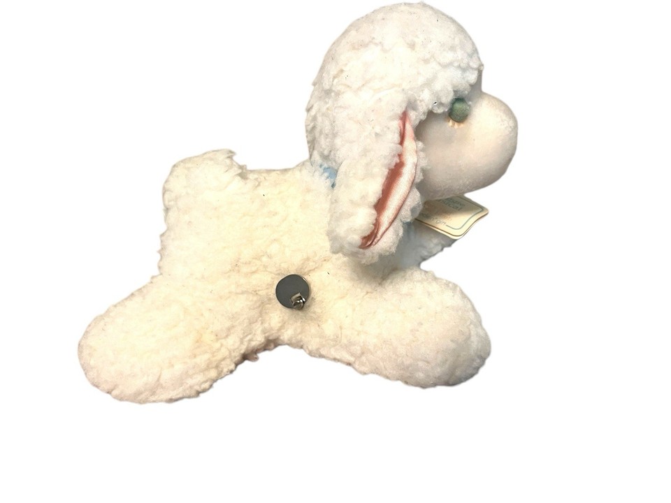 VTG Eden Waggie Musical Lamb Plush Wind Up Mary Had a Little Lamb Blue ...