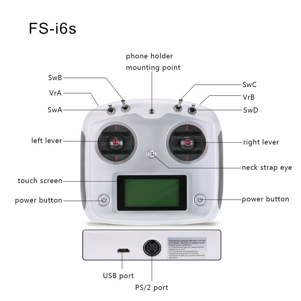 BODAJING FS-I6S 10ch 2.4G AFHDS 2A RC Transmitter Control w/ FS-iA6B ...