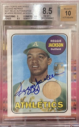 2001 Topps Archives Reggie Jackson Rookie Reprint autograph BGS 8.5/10 ...